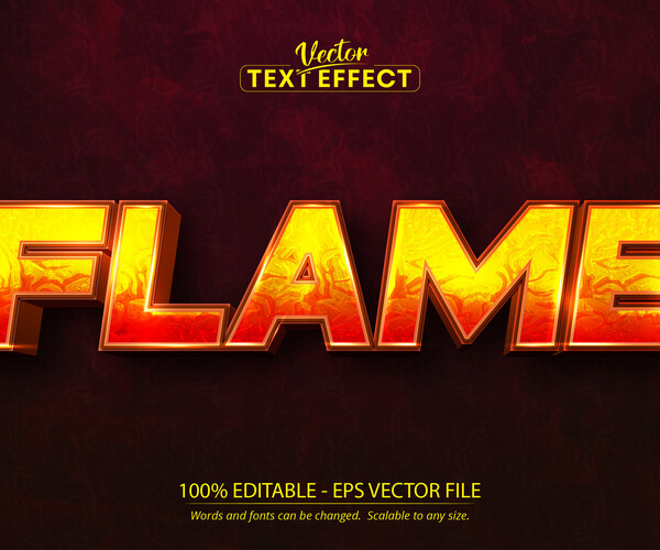 ArtStation - Flame text effect, editable fire and cartoon text style ...