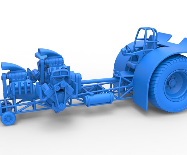 ArtStation - 3D printable Diecast Pulling tractor with 4 engines V8 ...
