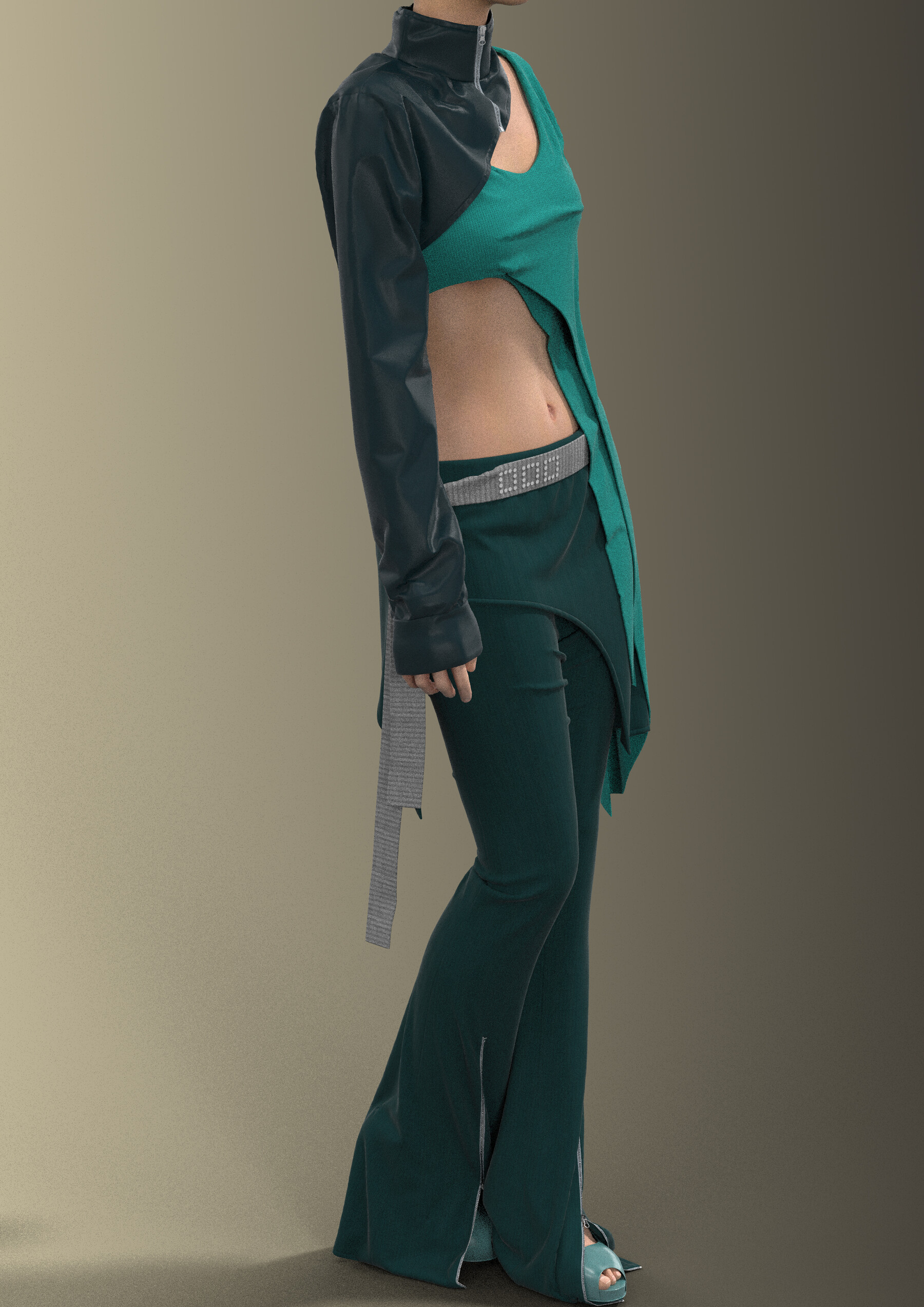 ArtStation - Asymmetric Outfit / zprj/ obj/ fbx | Game Assets