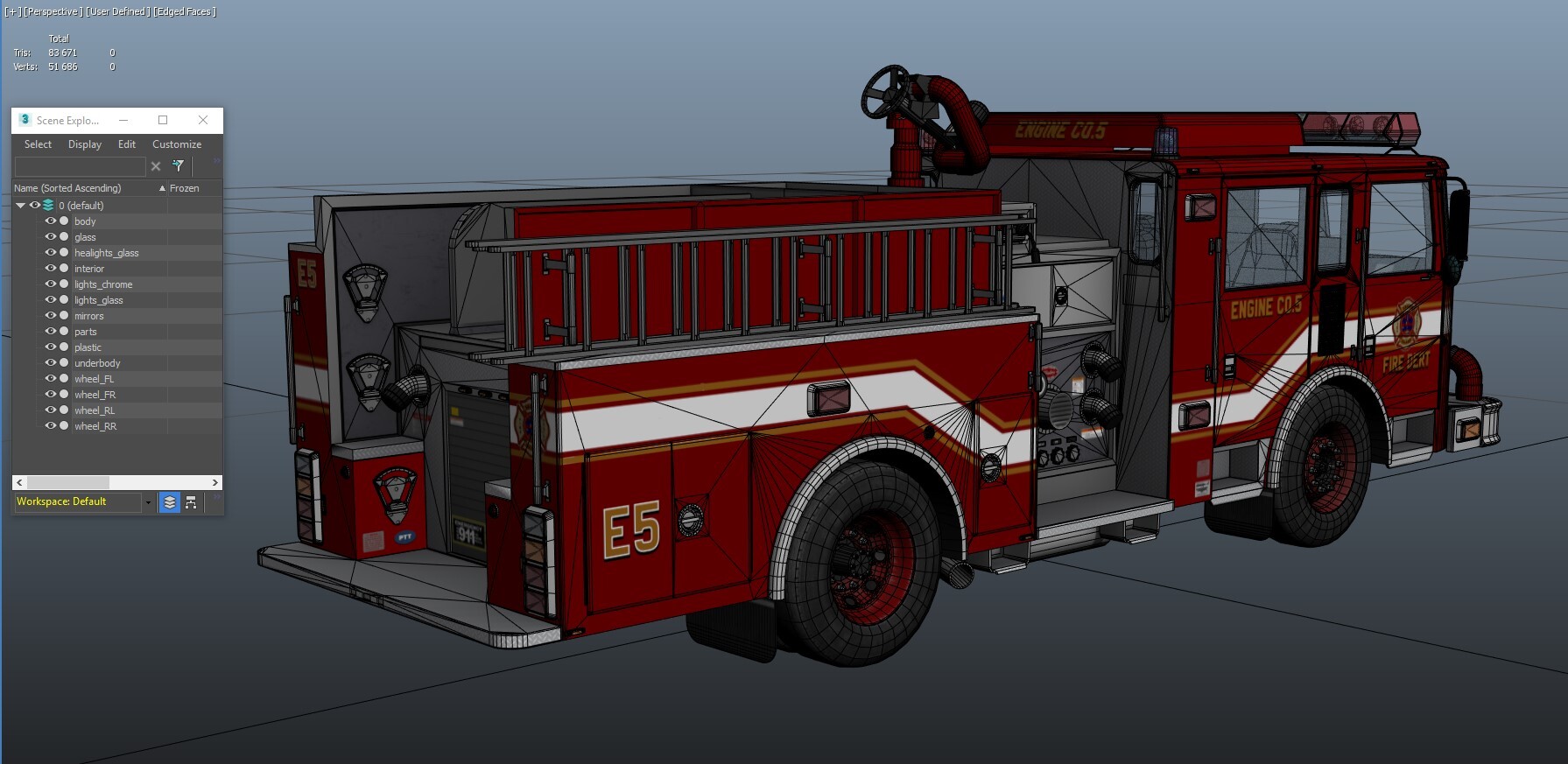 ArtStation - Fire truck | Game Assets