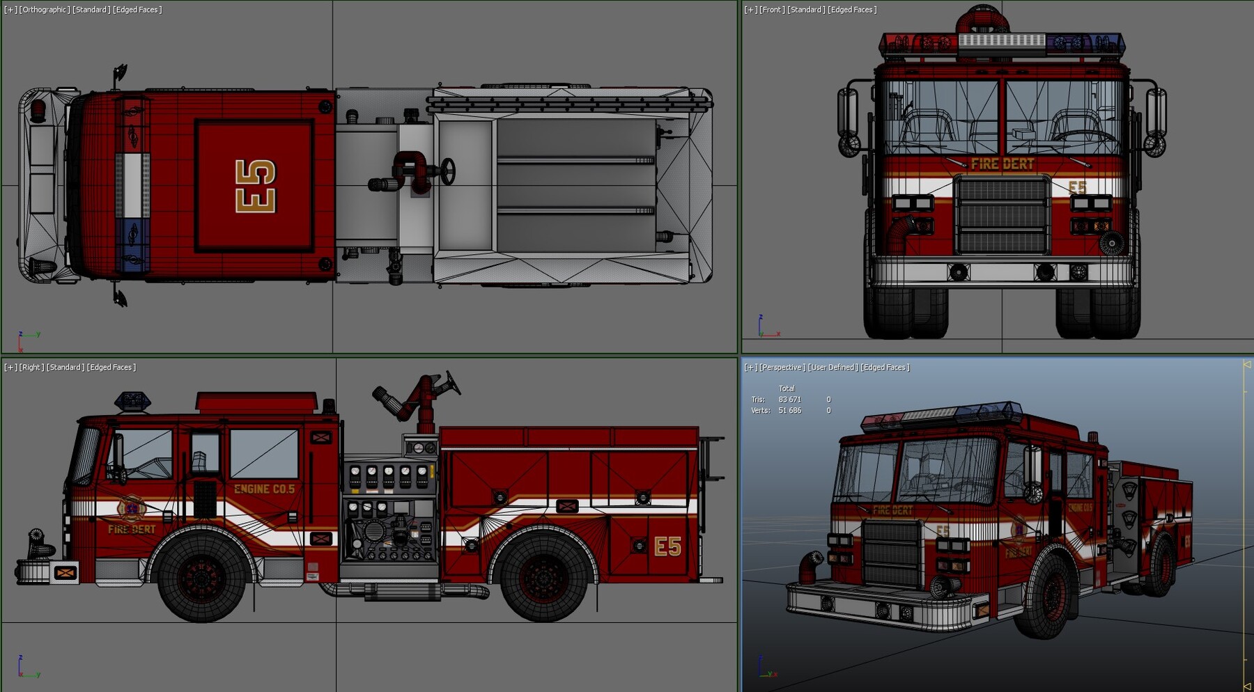 ArtStation - Fire truck | Game Assets