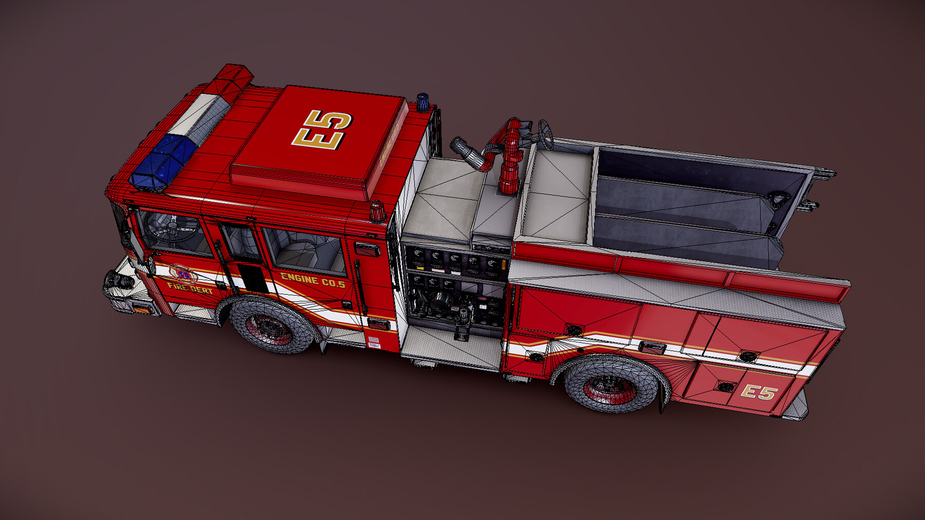 ArtStation - Fire truck | Game Assets