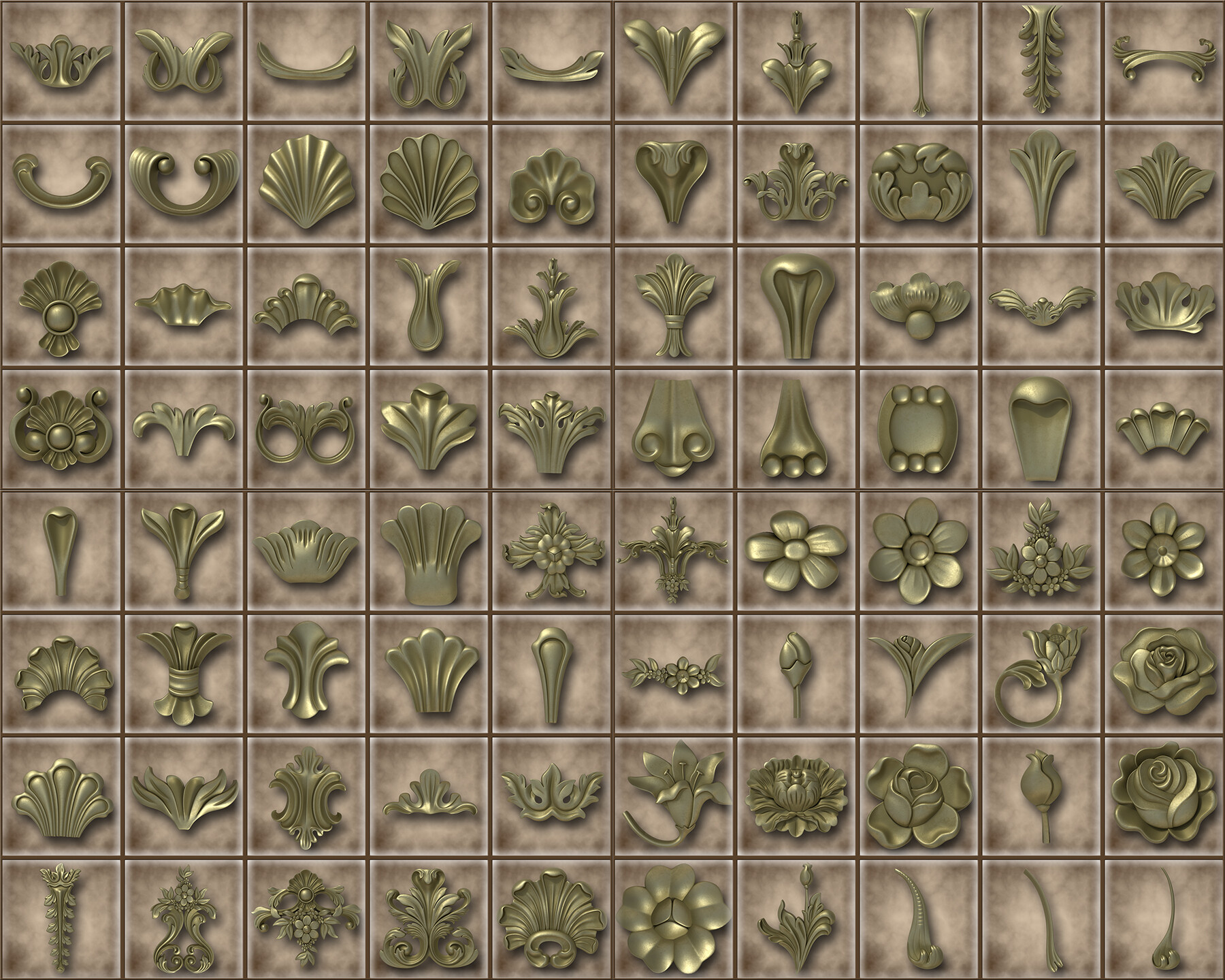 ArtStation - Ornamental Alphas Vol 01 | Brushes