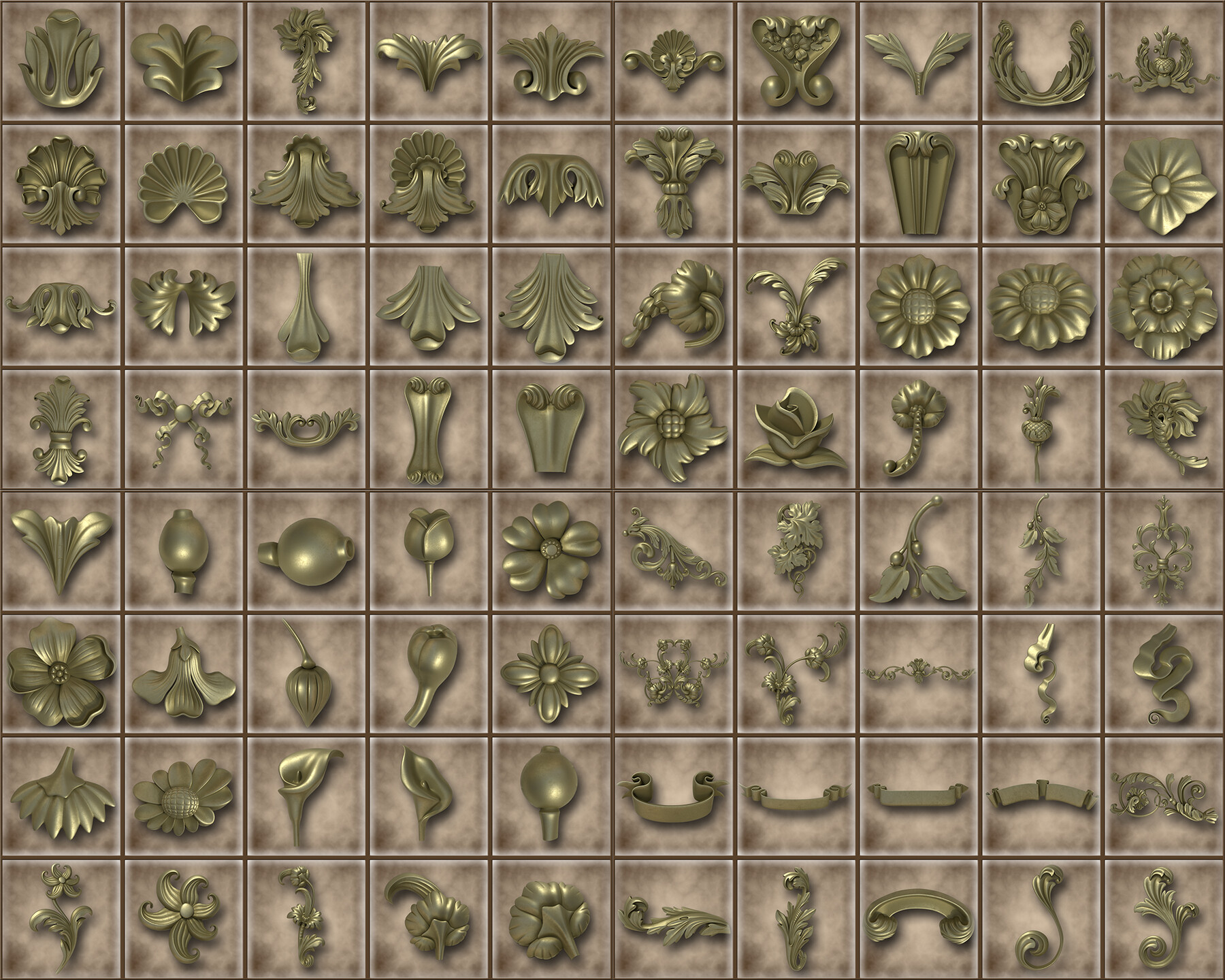 ArtStation - Ornamental Alphas Vol 01 | Brushes