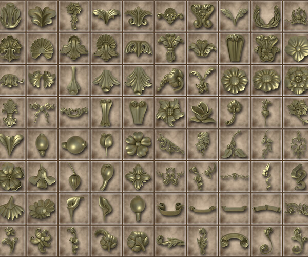 ArtStation - Ornamental Alphas Vol 01 | Brushes