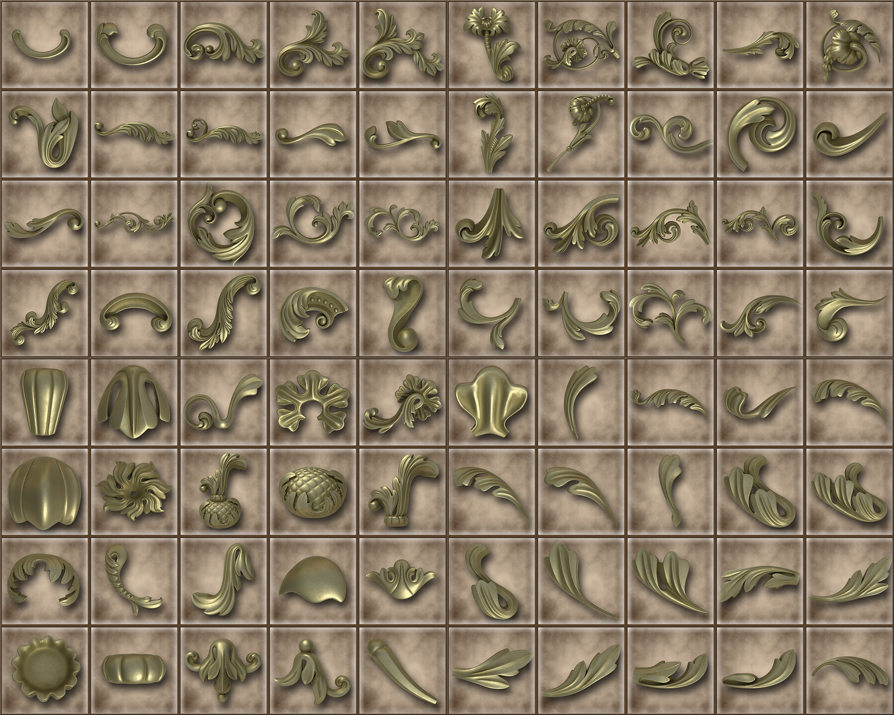 ArtStation - Ornamental Alphas Vol 01 | Brushes