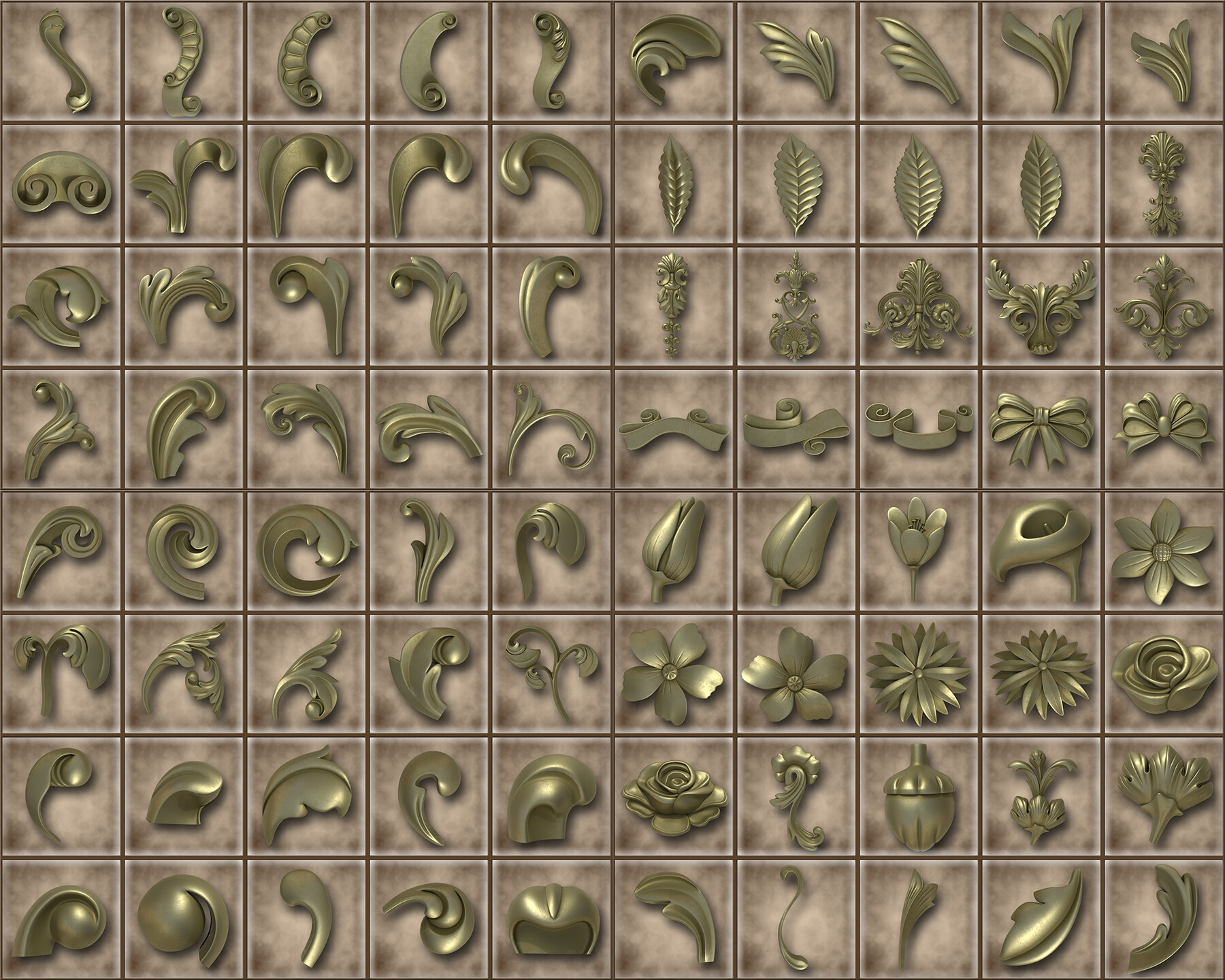 ArtStation - Ornamental Alphas Vol 01 | Brushes