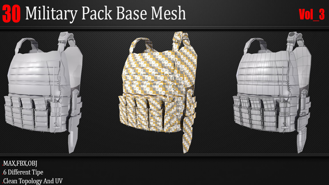 ArtStation - 30 Military Pack Base Mesh_Vol 03 ( Game Ready ) | Game Assets