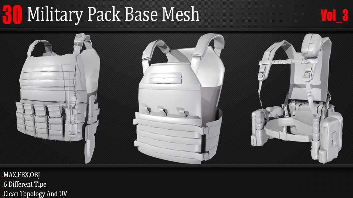 ArtStation - 30 Military Pack Base Mesh_Vol 03 ( Game Ready ) | Game Assets