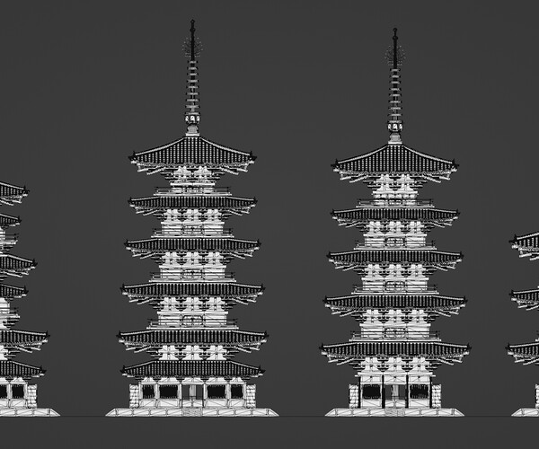 ArtStation - Japanese Modular Pagoda | Game Assets