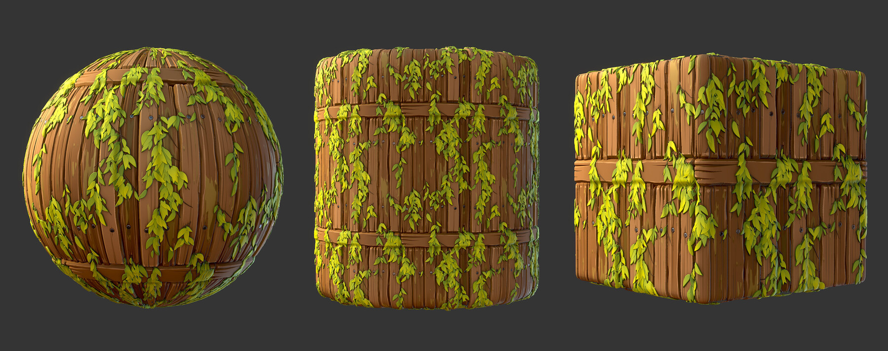 ArtStation - Stylized Wood with Foliage | Game Assets