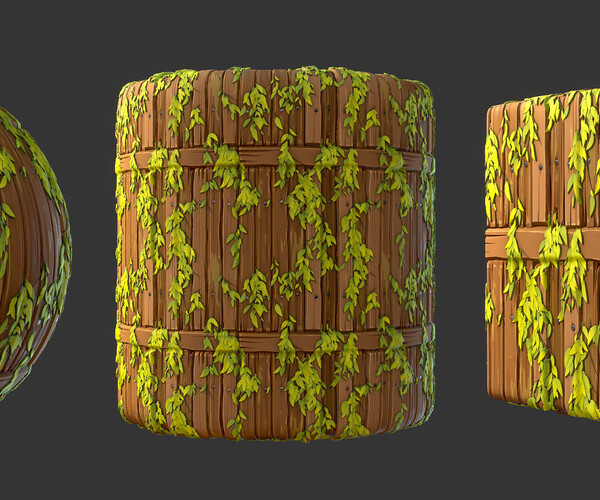 ArtStation - Stylized Wood with Foliage | Game Assets
