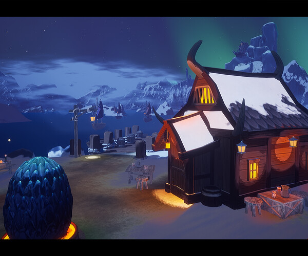 ArtStation - Stylized Ice Dragon Village - UE5 | Game Assets