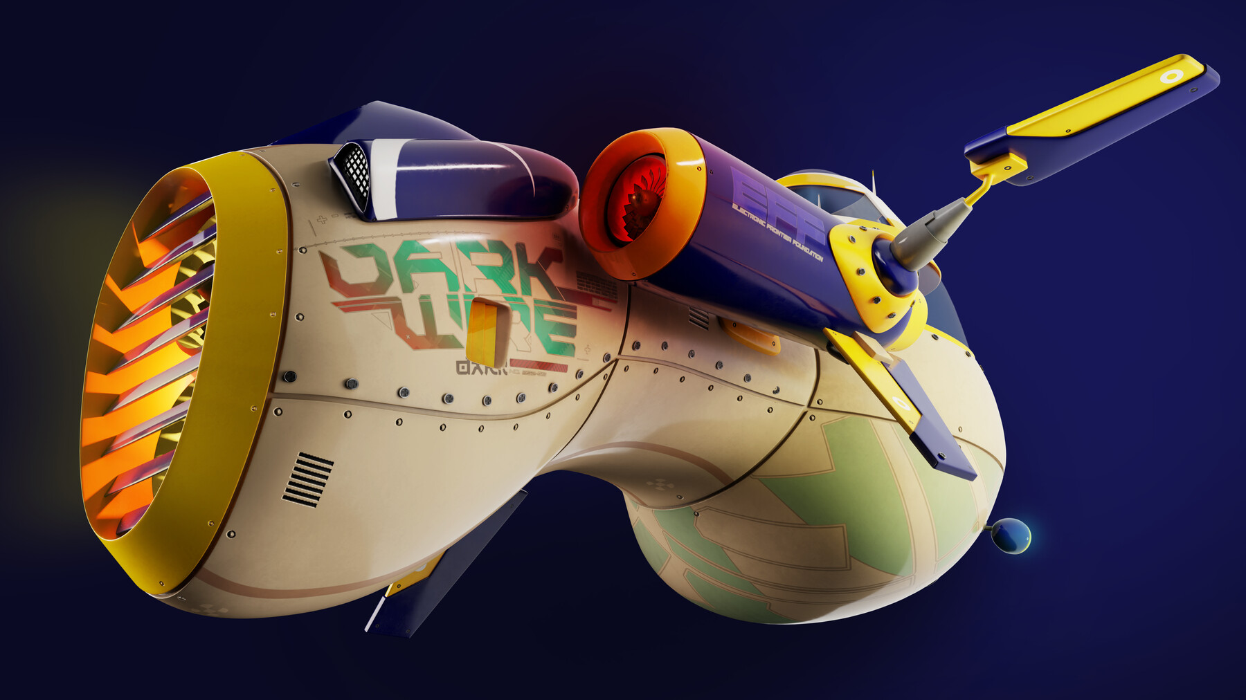 ArtStation - Humoro sci fi cyberpunk Aircraft game ready high poly and ...