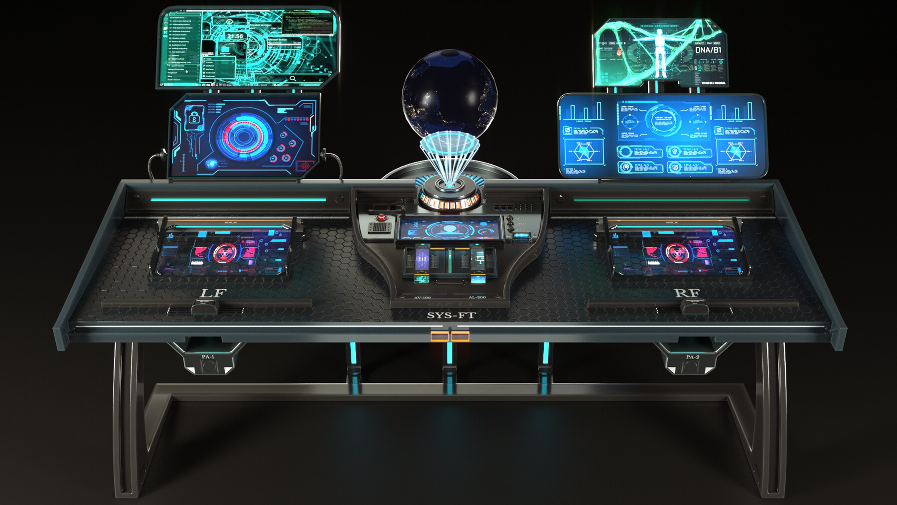 ArtStation - Control panel desk 3D - scifi panel model | Resources