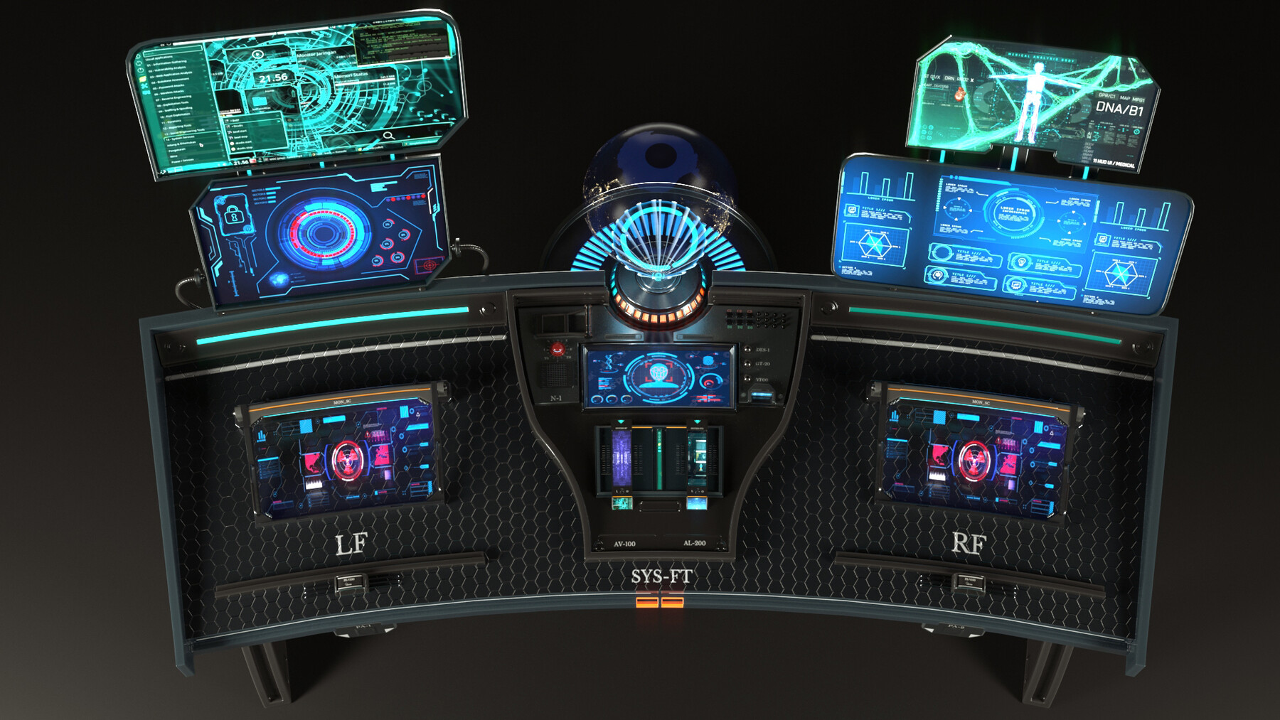 ArtStation - Control panel desk 3D - scifi panel model | Resources