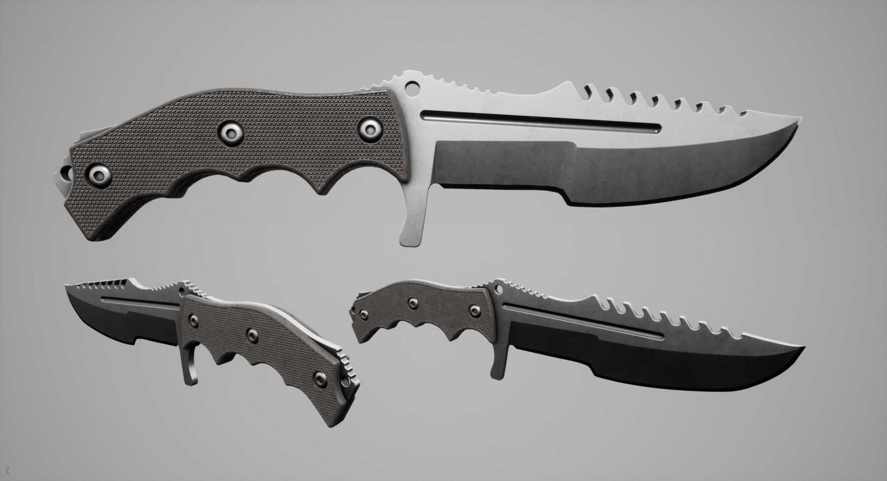 ArtStation - High Detail Tactical Knife with extra skins | Game Assets