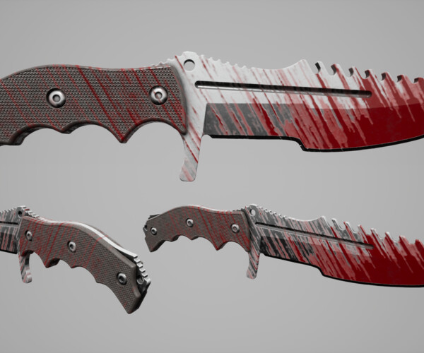 ArtStation - High Detail Tactical Knife with extra skins | Game Assets
