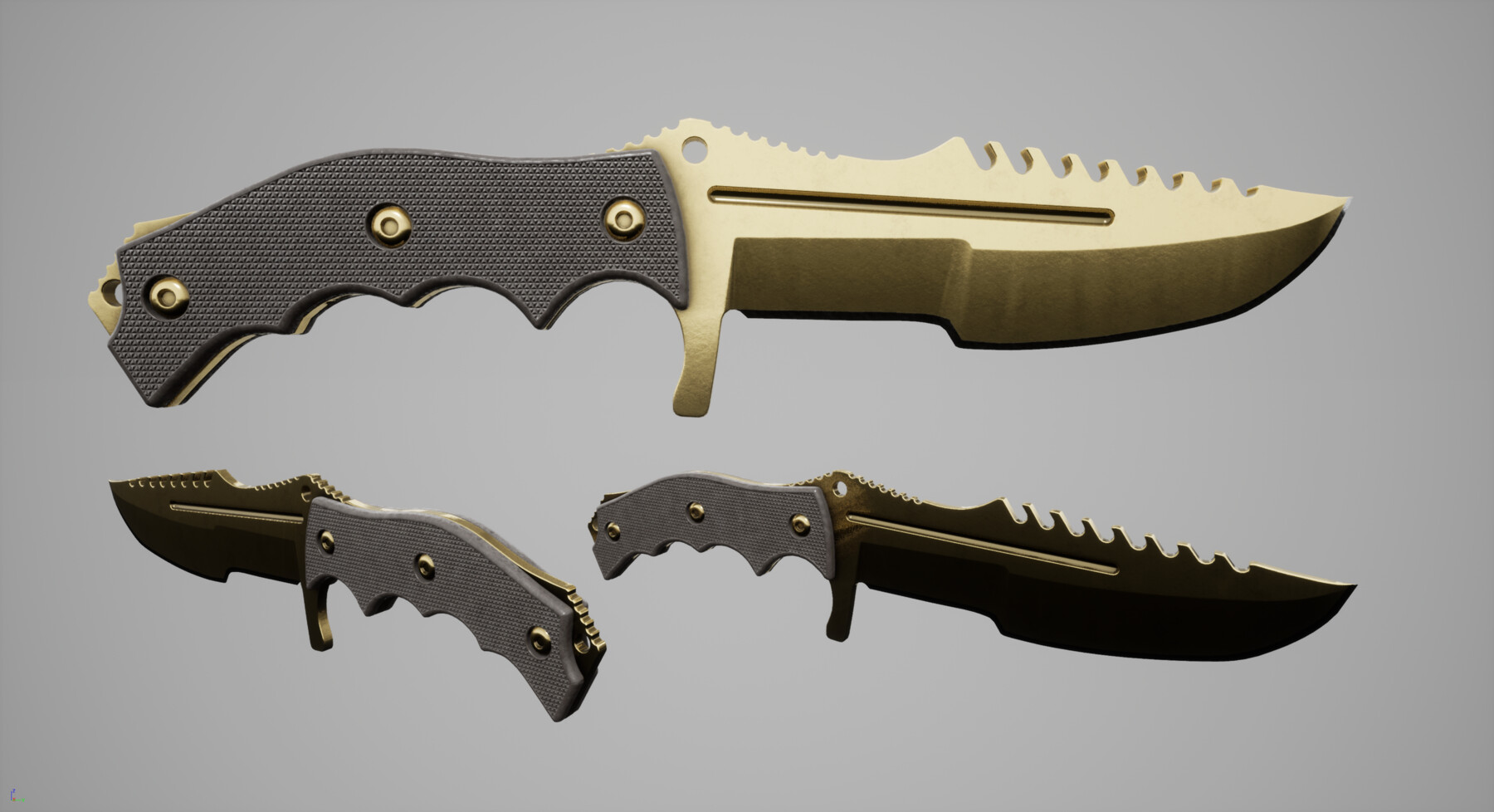 ArtStation - High Detail Tactical Knife with extra skins | Game Assets