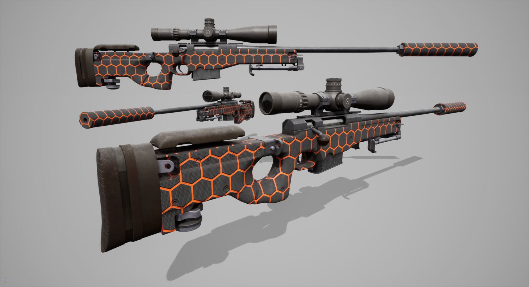 ArtStation - High Detail Sniper with extra skins | Game Assets