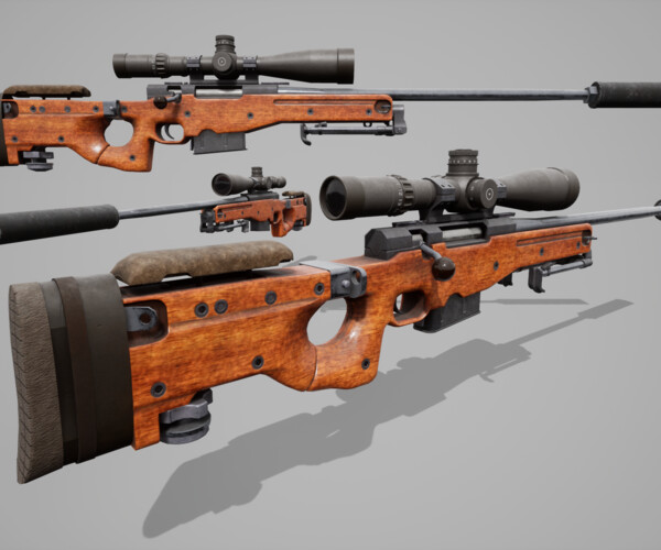 ArtStation - High Detail Sniper with extra skins | Game Assets