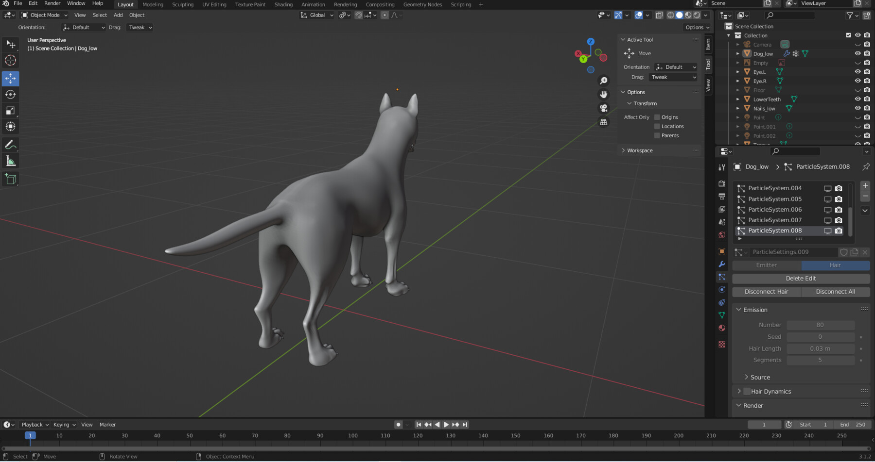 ArtStation - Fur Gray Wolf Rigged and Animated in Blender | Game Assets