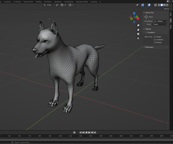 ArtStation - Fur Gray Wolf Rigged and Animated in Blender | Game Assets