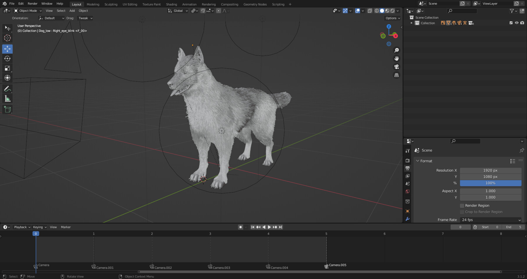 ArtStation - Fur Gray Wolf Rigged and Animated in Blender | Game Assets