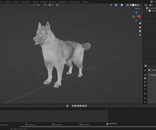 ArtStation - Fur Gray Wolf Rigged and Animated in Blender | Game Assets