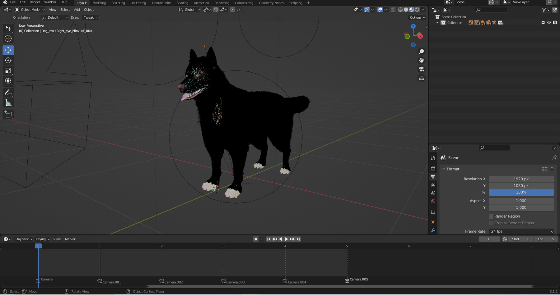 ArtStation - Fur Gray Wolf Rigged and Animated in Blender | Game Assets