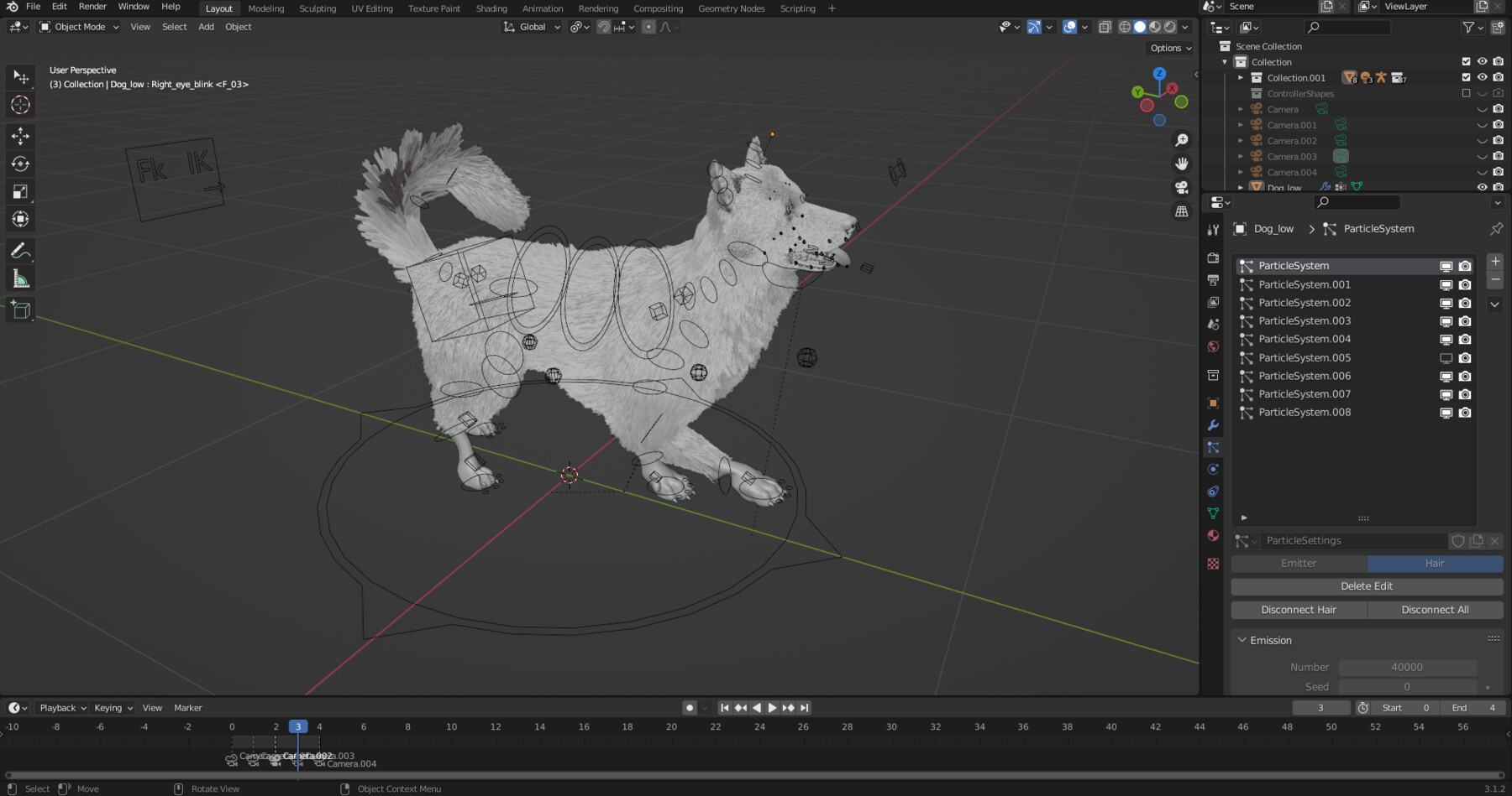 ArtStation - Fur Gray Wolf Rigged and Animated in Blender | Game Assets