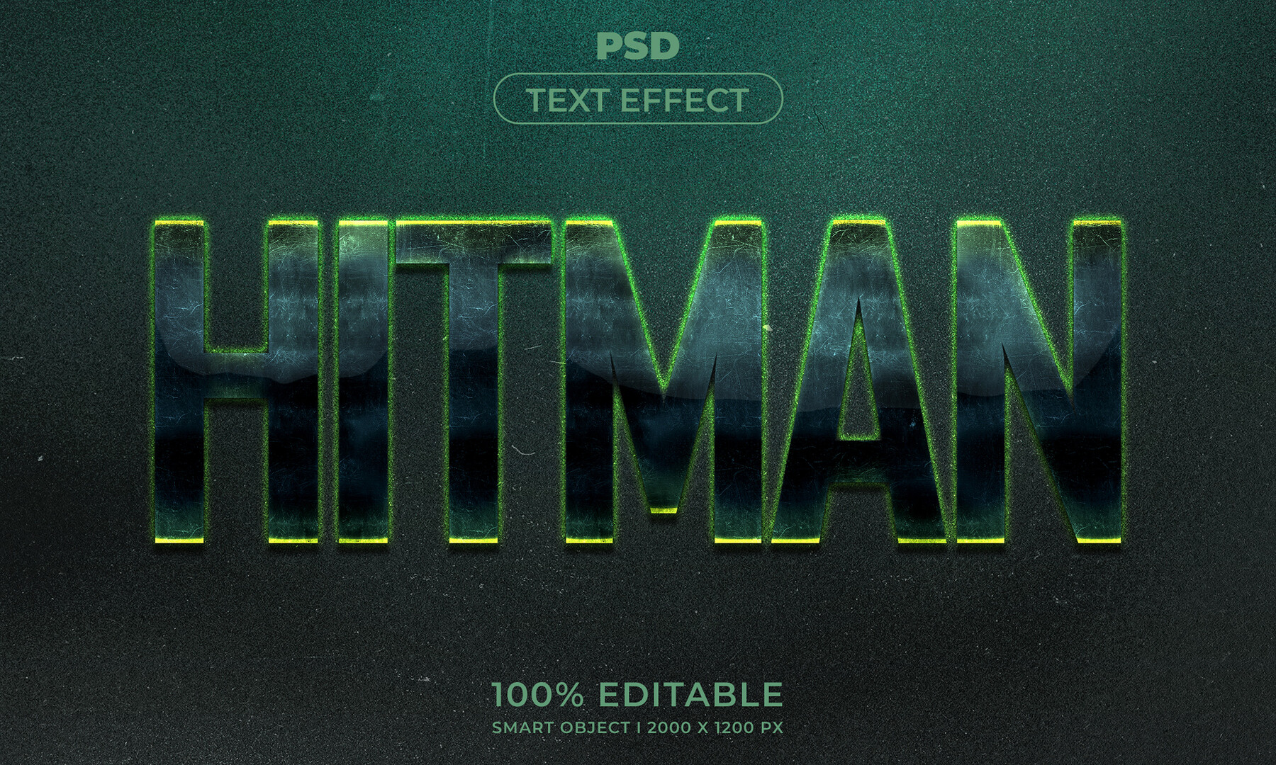 ArtStation - 3D Hitman PSD fully editable text effect. Layer style PSD ...