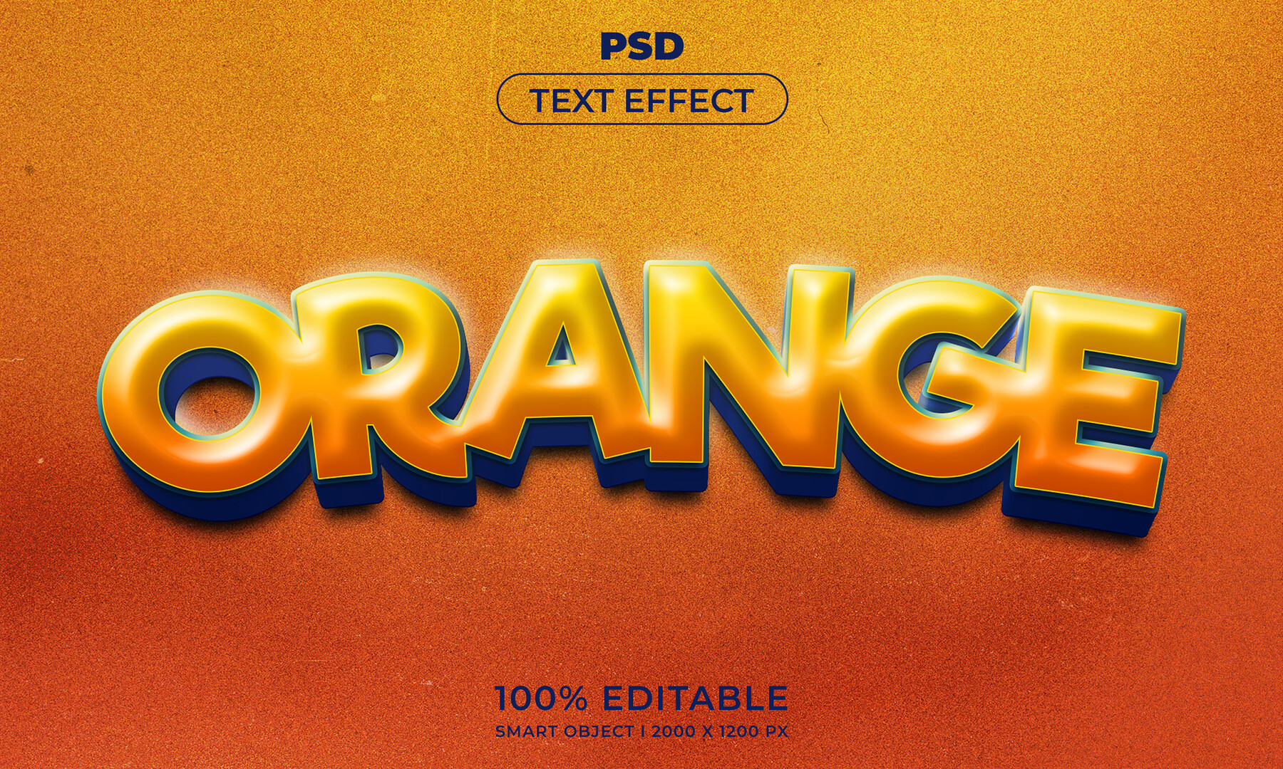ArtStation - 3D Orange PSD fully editable text effect. Layer style PSD ...