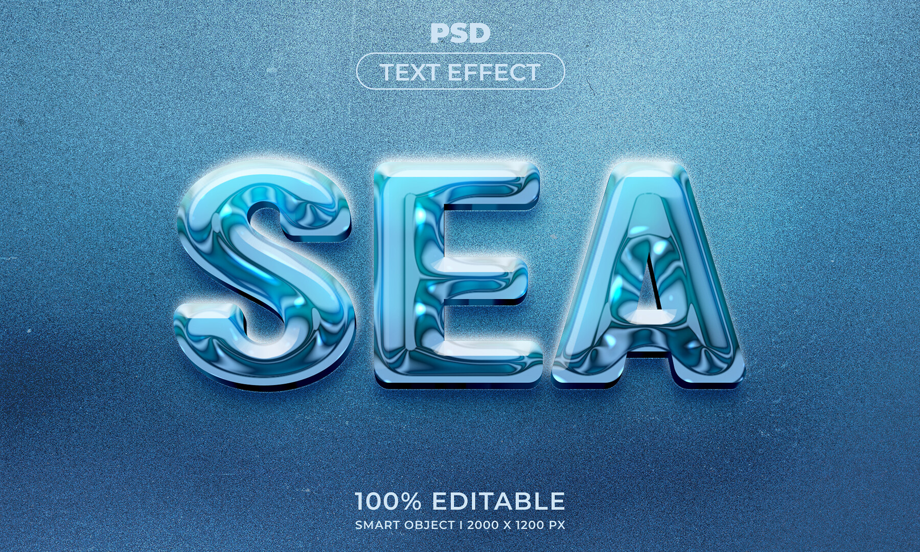 ArtStation - 3D Sea PSD fully editable text effect. Layer style PSD ...