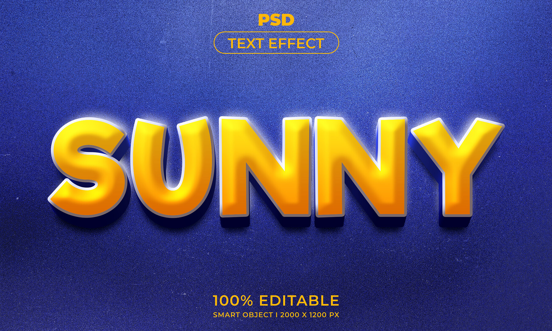 ArtStation - 3D Sunny PSD fully editable text effect. Layer style PSD ...