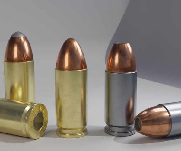 ArtStation - 9mm Bullet Pack of 6. | Game Assets