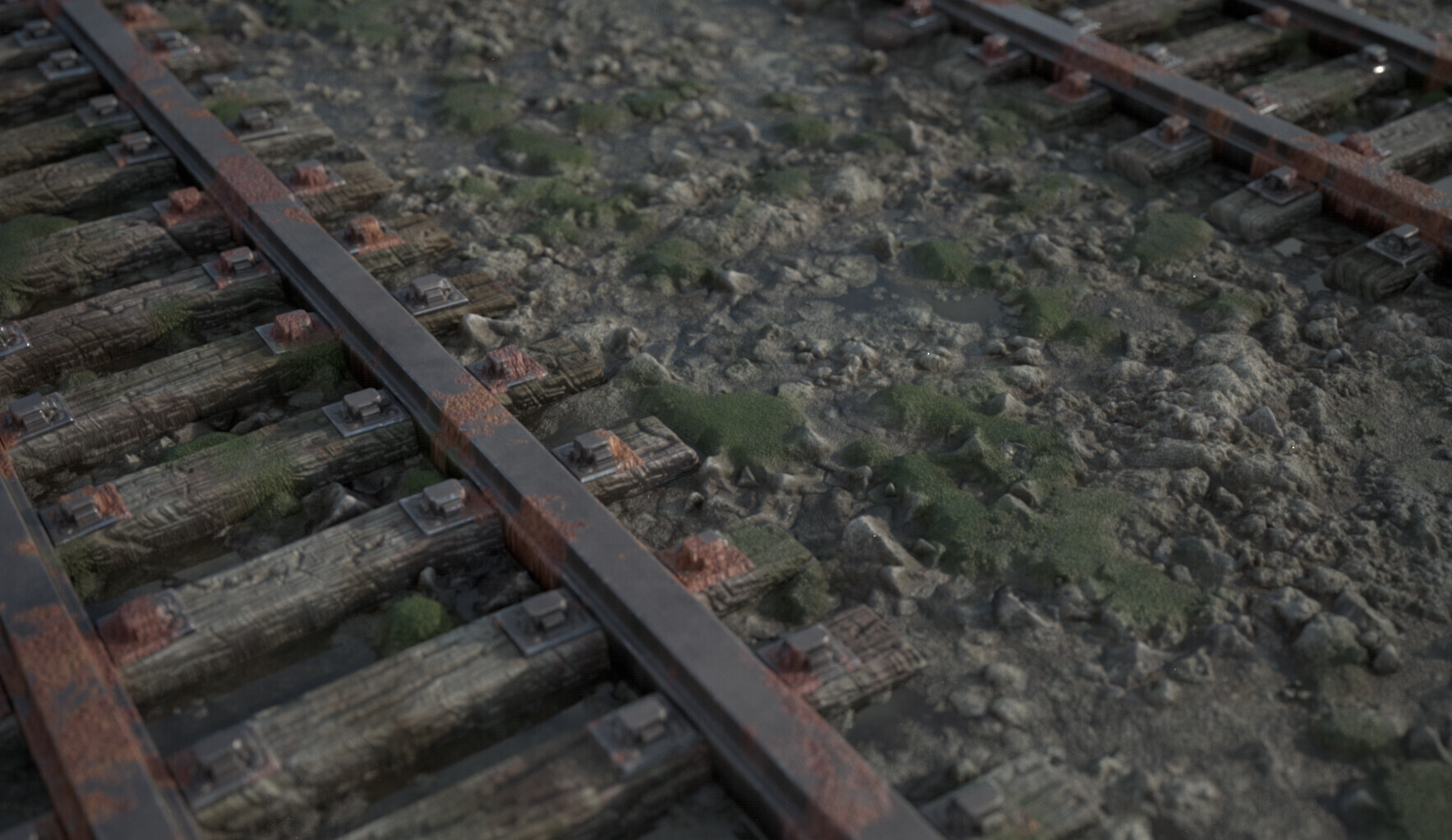 ArtStation - Railway Tracks Material + SBS File | Game Assets