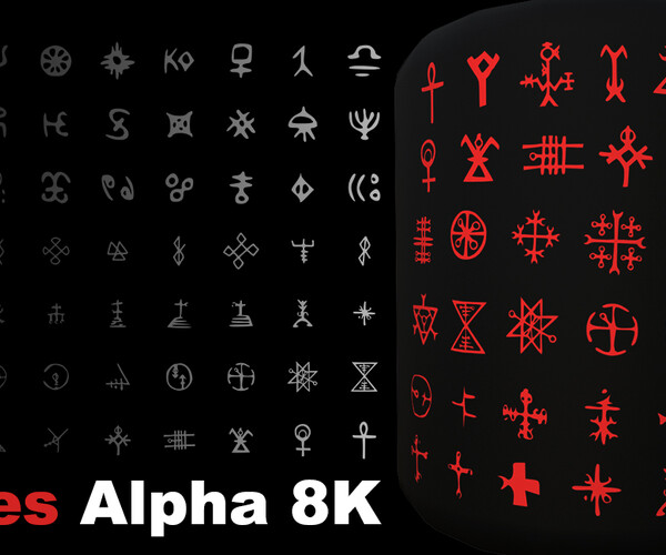 ArtStation - 110 Runes Alpha 8K Vol 1 | Brushes