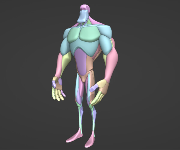 ArtStation - Stylized Big Guy Anatomy Blockout V2 | Resources