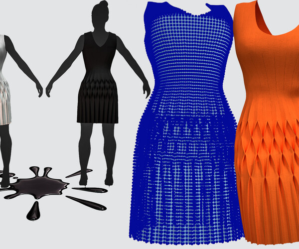 ArtStation - RETOPOLOGY Smocking Frock 1 (smoking dress) | Resources