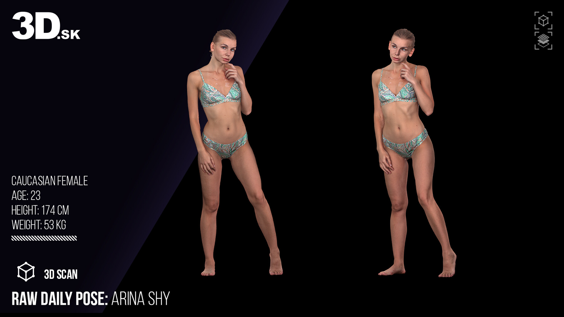 ArtStation - Raw Daily Pose Scan | Arina Shy Underwear | Resources