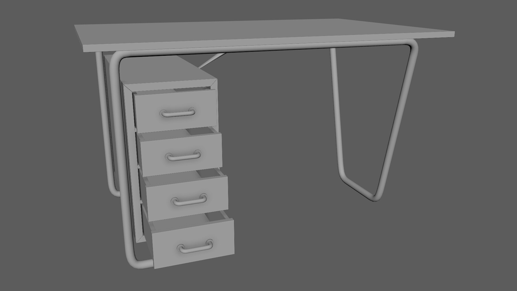 ArtStation - Czech Bauhaus Tubular Writing Desk by Rudolf Vichr 1940s ...