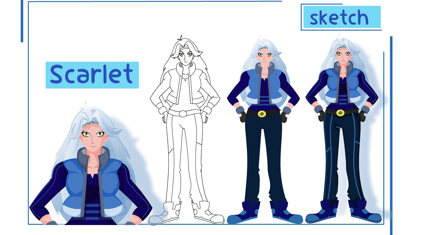 ArtStation - Character Design "moon girl" | Game Assets