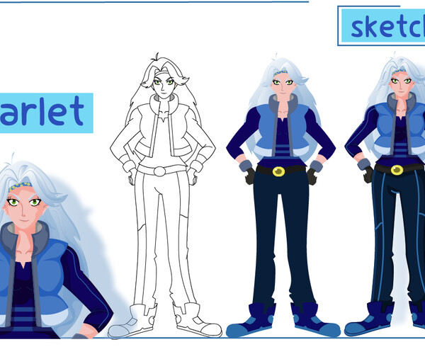 ArtStation - Character Design "moon girl" | Game Assets