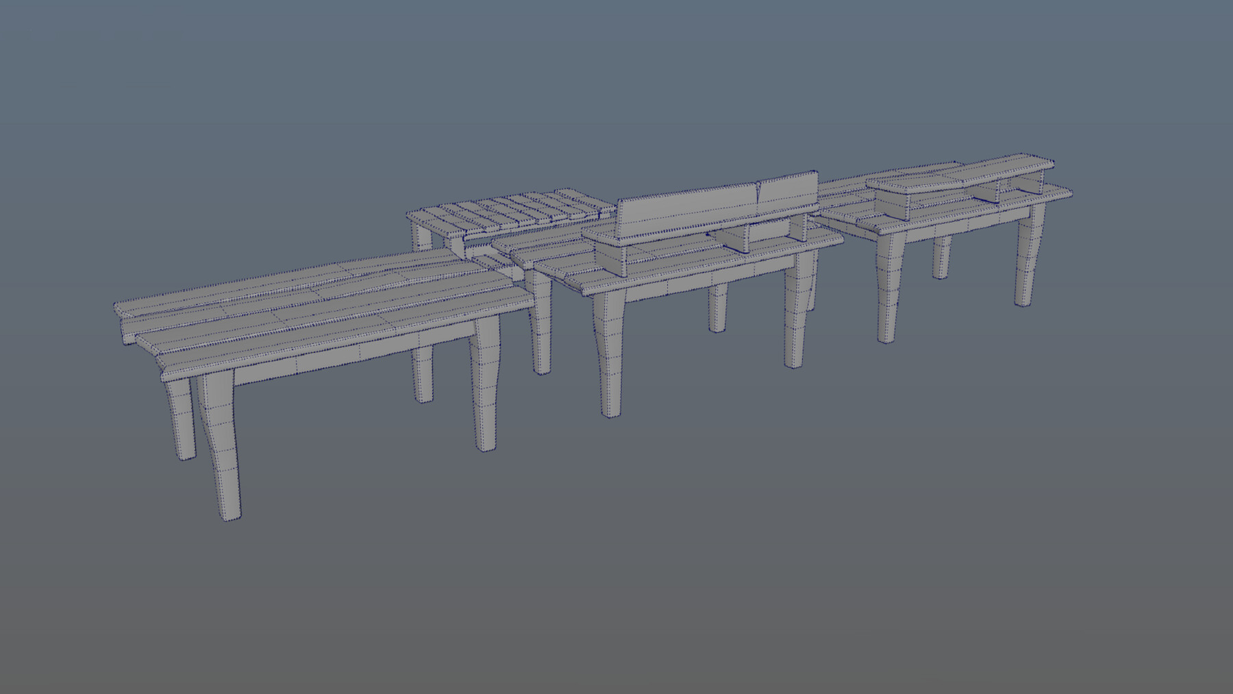 ArtStation - Set of stylized tables PBR low-poly game ready 3D model ...