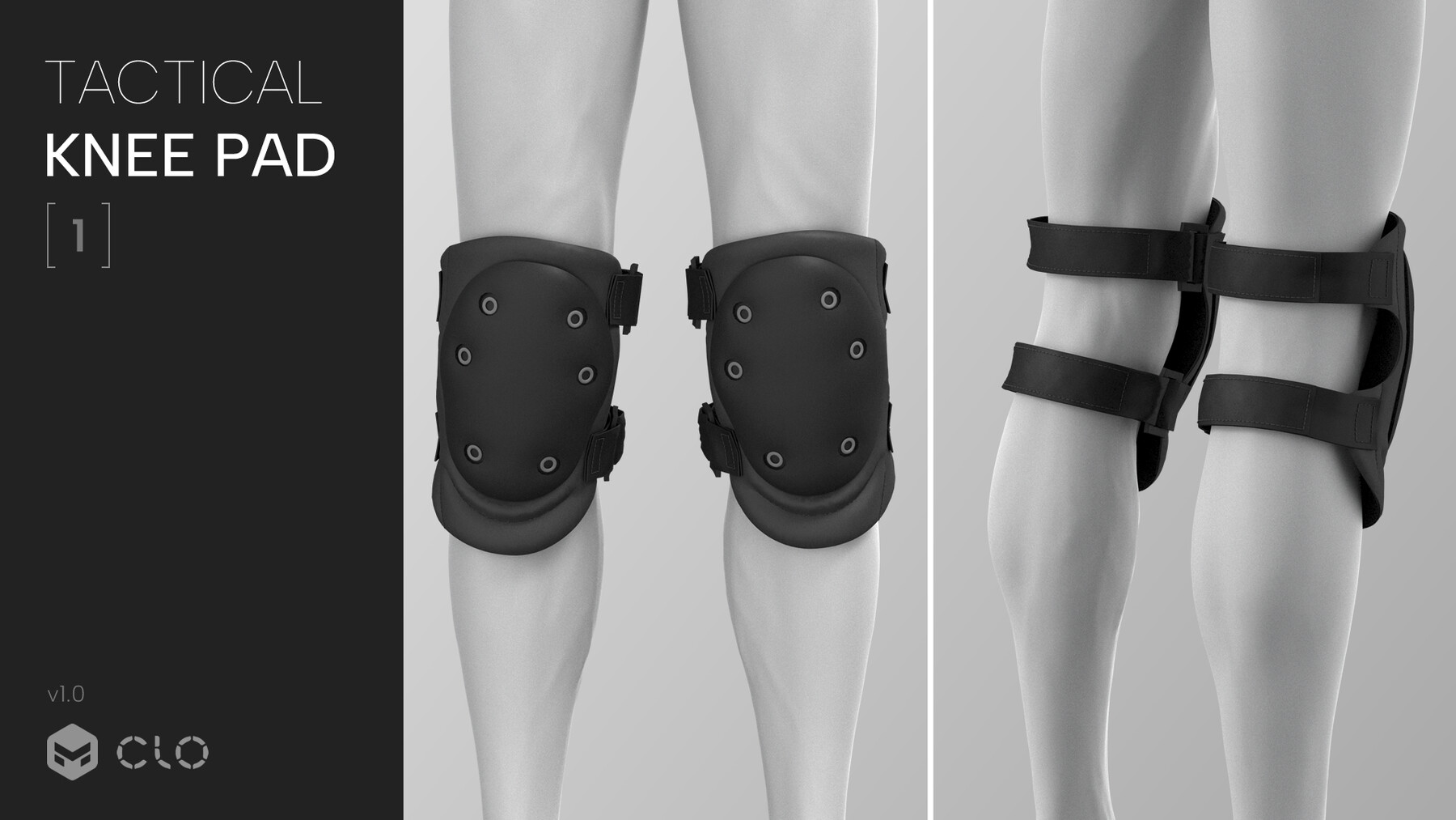 ArtStation - Tactical Knee Pad 01 - Marvelous Designer, CLO 3D | Resources