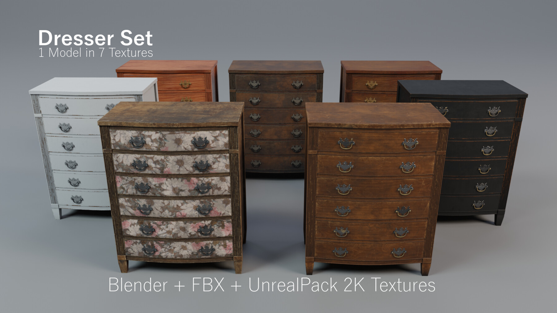 ArtStation - Dresser Set | Game Assets