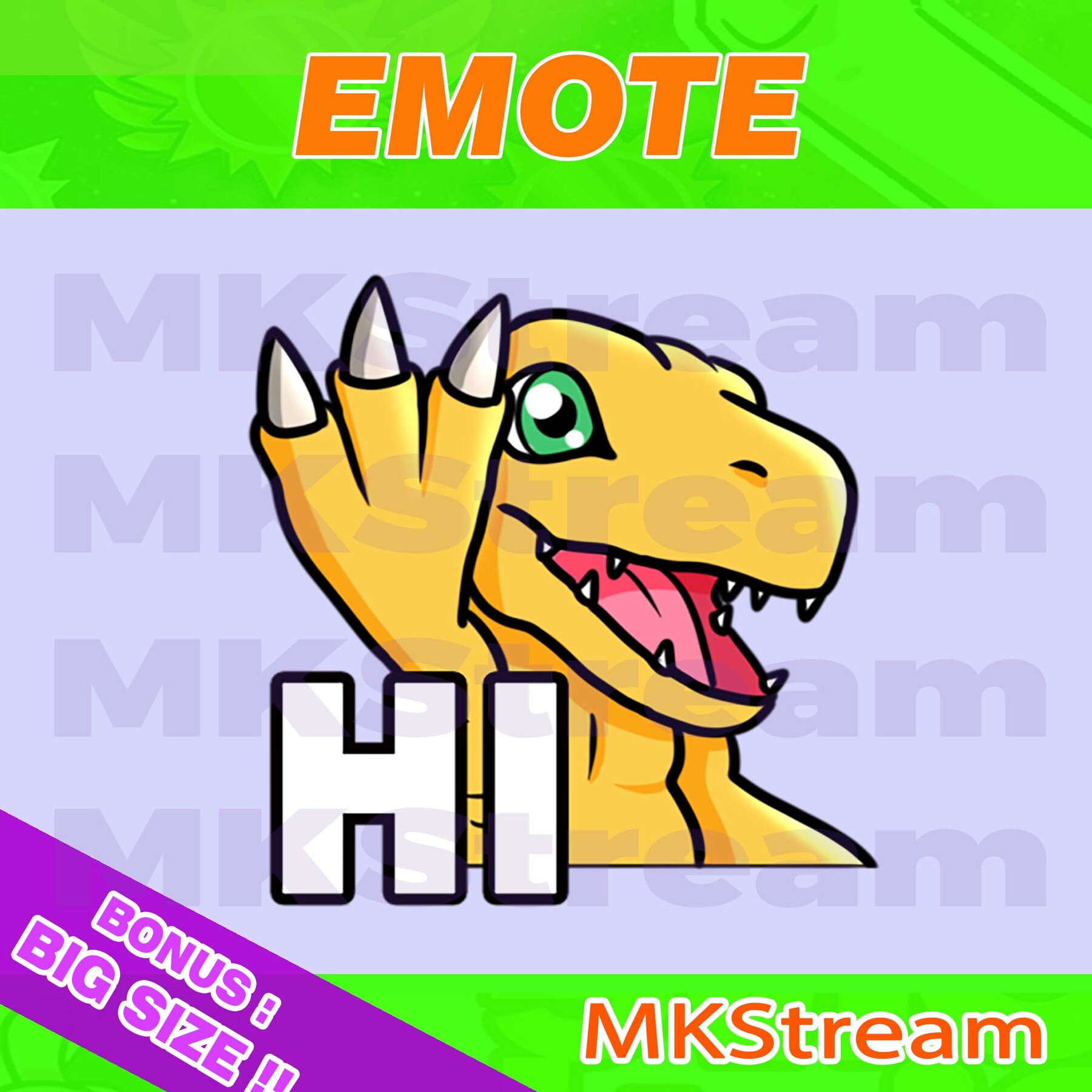 ArtStation - Twitch emotes digimon agumon waving hi | Artworks