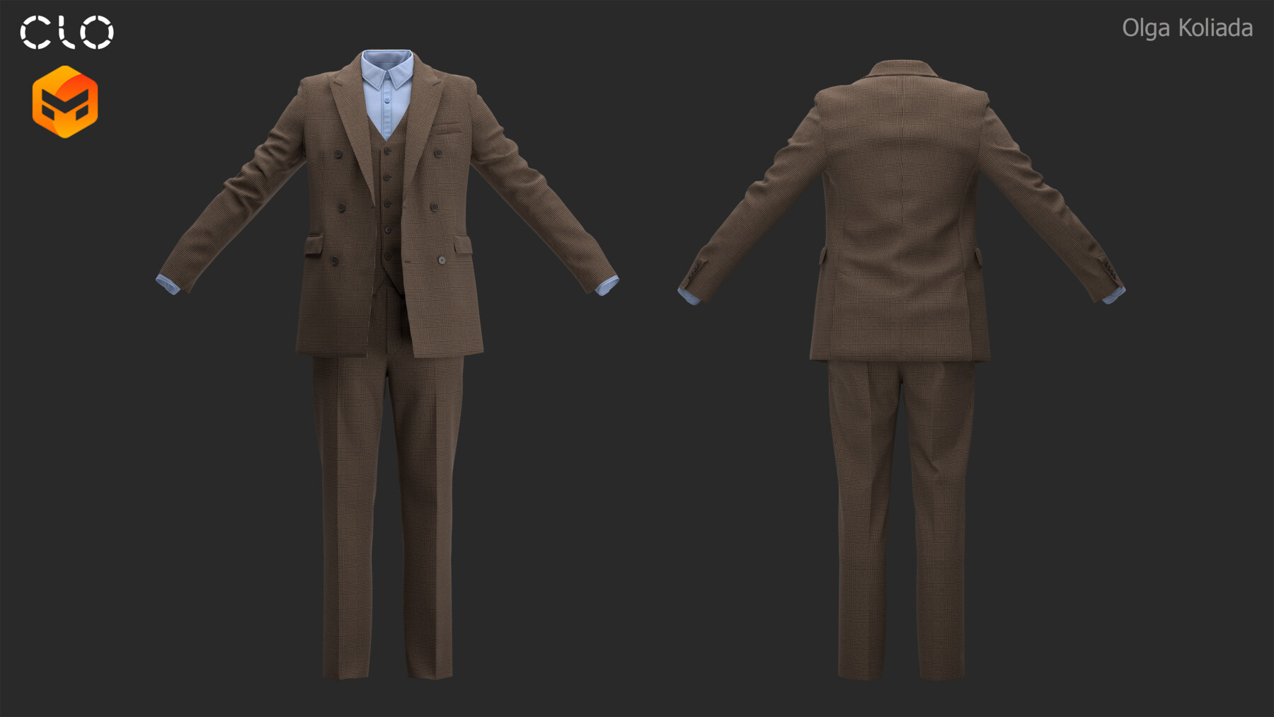 ArtStation - Men's suit. Marvelous Designer/Clo3d project+OBJ | Resources
