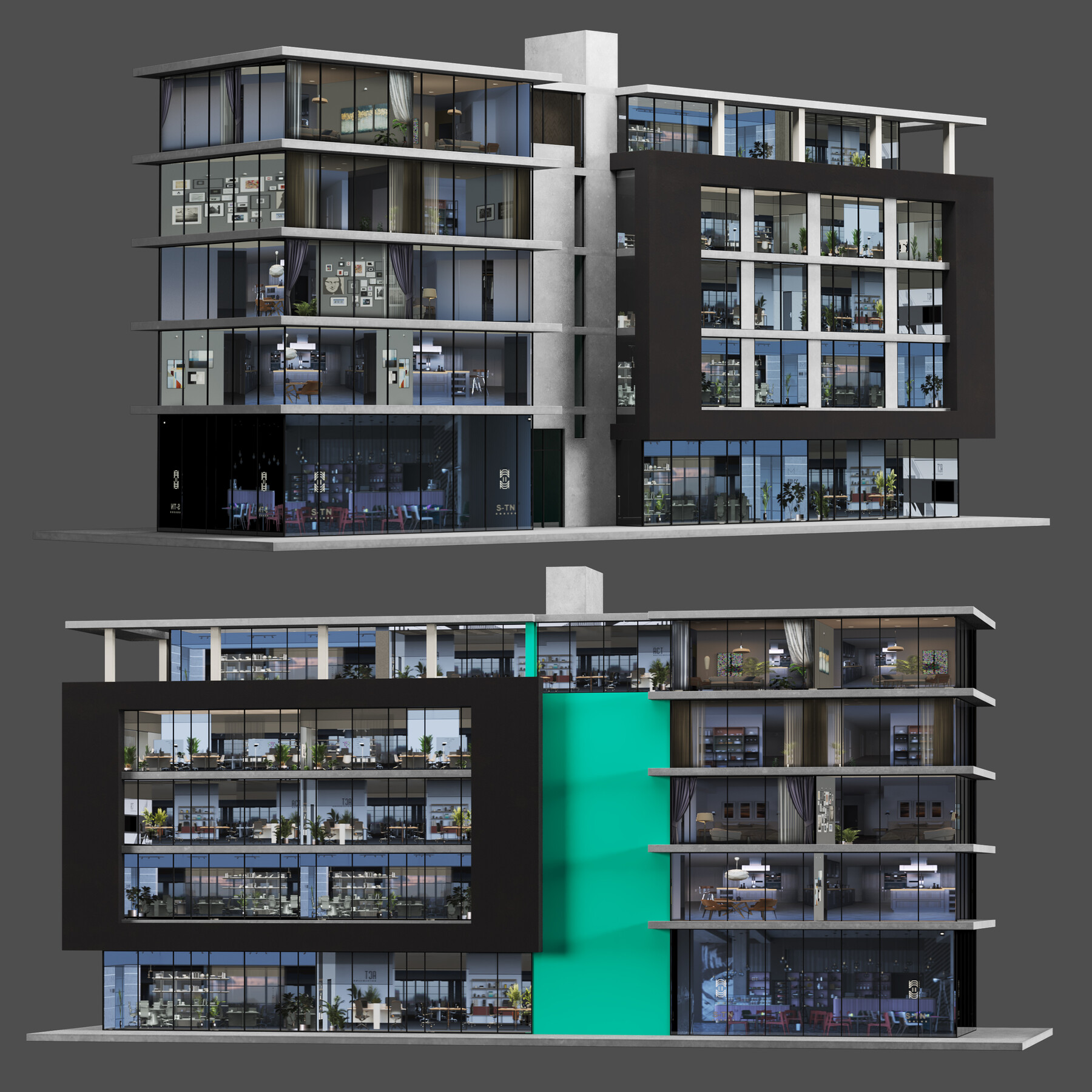 ArtStation - Modern mixuse building | Resources